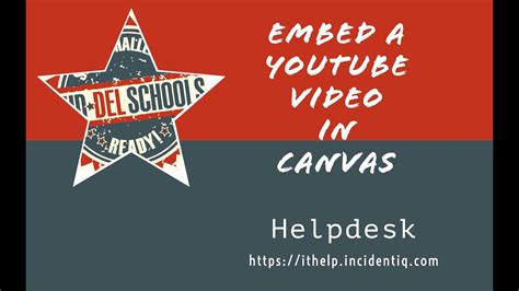 Embed A Youtube Video In Canvas Youtube