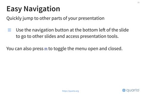 Quarto Presentations With Reveal Js