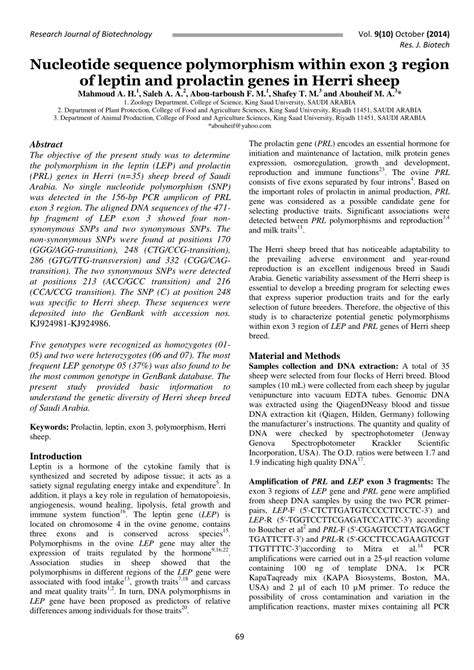 pdf nucleotide sequence polymorphism within exon 3 region of leptin