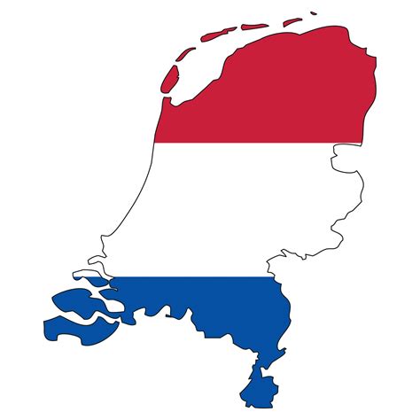 Netherlands Map With Flag Outline Of A State With A National Flag