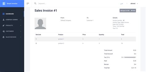 Smart Invoice Net Core 7 User Management Arabic Support Full Source Code By Afmelwekeel