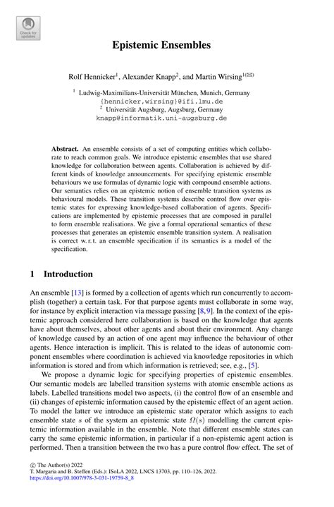 Pdf Epistemic Ensembles