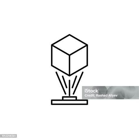 홀로그램 3d 개체 아이콘 모바일 개념 및 웹 응용 프로그램에 대 한 미래의 기술 아이콘의 요소입니다 얇은 선 홀로그램 3d