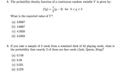 Solved 8 The Probability Density Function Of A Continuous
