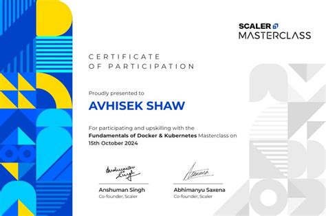 Certificate Fundamentals Of Docker And Kubernetes Avhisek Shaw