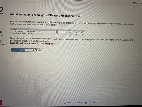 Solved Additional Algo 18−4 Weighted Shortest Processing