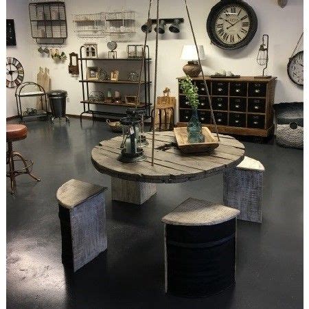 Rustic Wooden Table With Stools