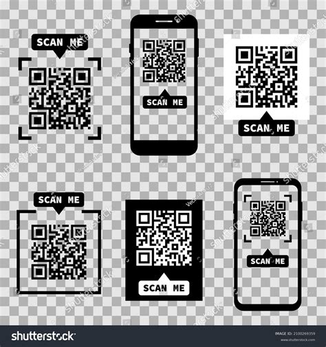 Qr Code Templates On Transparent Background Stock Vector Royalty Free 2100269359 Shutterstock