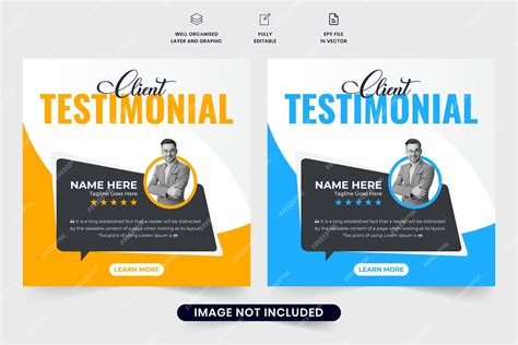 Premium Vector Client Testimonial And Review Template Vector With Yellow And Blue Colors