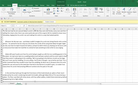 How To Insert A Word Document In Excel Tech Junkie