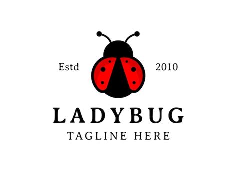 Ladybug Logo With A Ladybug Logo Premium Vector