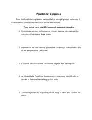 Parallelism Exercise Homework Docx Parallelism Exercises Read The Parallelism Explanation