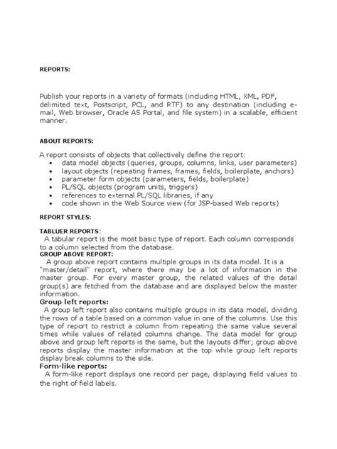 Reports Docu Pdf Plsql Sql