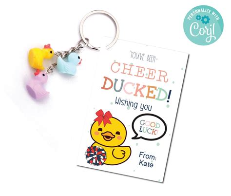 Editable Cheer Duck Tag Youve Been Cheer Ducked Tag Rubber Ducks Game Cheerleader Good Luck