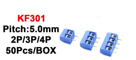 Screw PCB Terminal Block Connector Pcs Blue Pitch Mm Straight Pin P P A V AWG