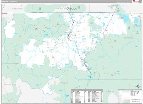 Siskiyou County Ca Wall Map Premium Style By Marketmaps Mapsales