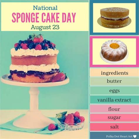 National Sponge Cake Day Polka Dot Heart Art