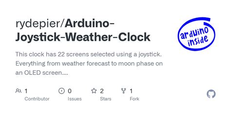 Github Rydepierarduino Joystick Weather Clock This Clock Has 22 Screens Selected Using A