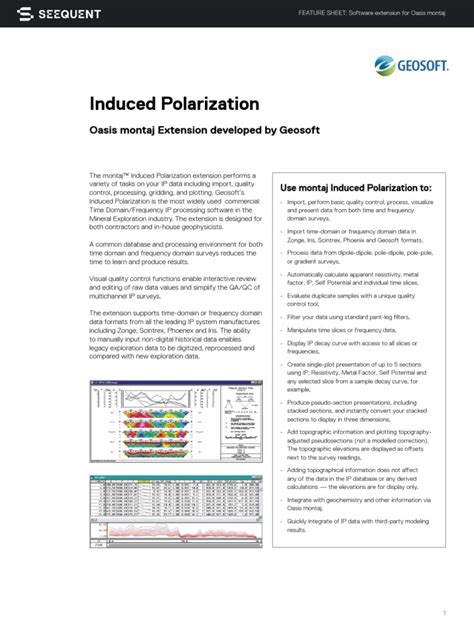 Induced Polarization Oasis Montaj Extension Developed By Geosoft Pdf Topography Spreadsheet