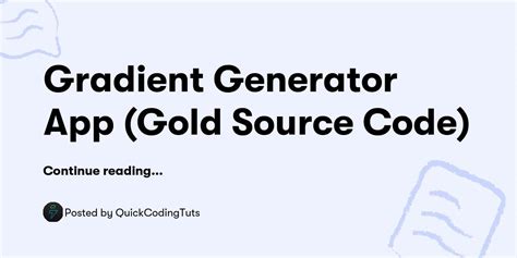 Gradient Generator App Gold Source Code — Quickcodingtuts Buymeacoffee