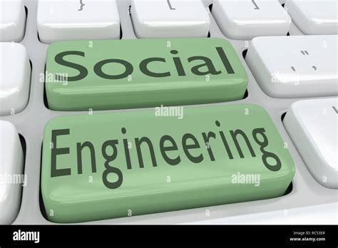 3d Illustration Of Computer Keyboard With The Script Social Engineering On Two Adjacent Buttons