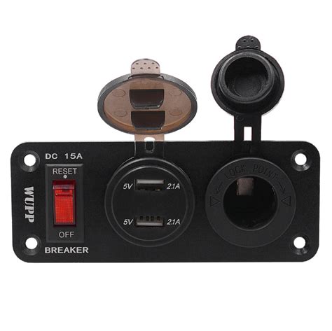 Zh 846a1 다기능 조합 스위치 패널 전압계 시가 라이터 소켓 중앙 콘솔 전원 끄기 스위치 자동차 Rv 해양 보트 용 듀얼 Usb 충전기