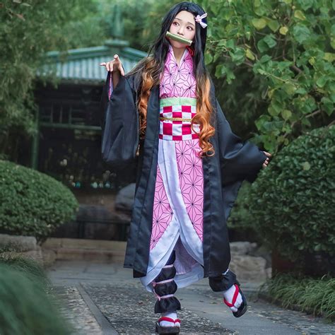 Nezuko Cosplay 10 Pièces Ensemble De Déguisement Enfants Anime Kimetsu