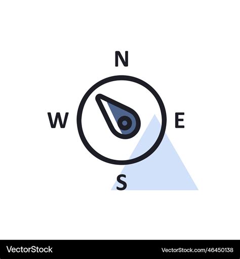 Compass Wind Rose Icon Direction Northwest Vector Image