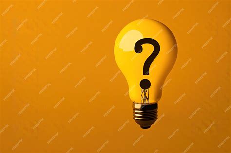 Bombilla Con Signo De Interrogación Fondo Amarillo Ia Generativa Foto