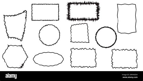 Jagged Rectangle In Black Color Vector Stock Vector Image Art Alamy