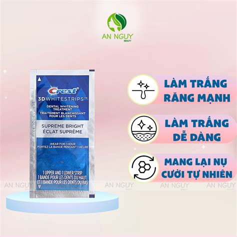 Miếng Dán Trắng Răng Crest 3d White Supreme Bright Levels 24