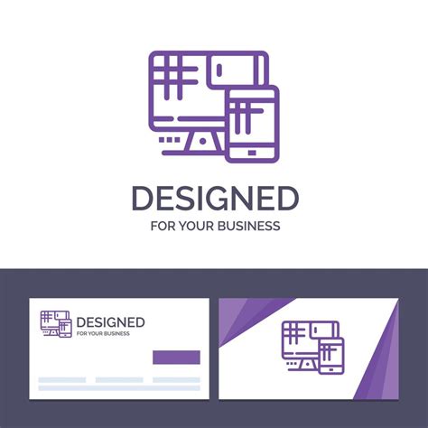 Creative Business Card And Logo Template Computer Monitor Cell Education Vector Illustration