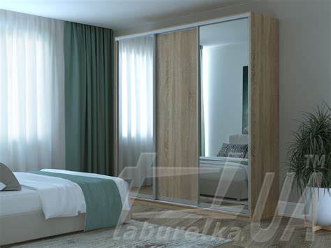 Шкаф купе Сити 24 238х240х60 см 3 дверный Дуб сонома Зеркало Doros Купить недорого в