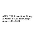 APEX NIH Stroke Scale Group A Patient All Test Groups Answers Key DocMerit