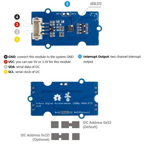 Grove 3 Axis Digital Accelerometer Module With 3 Axis Adxl372