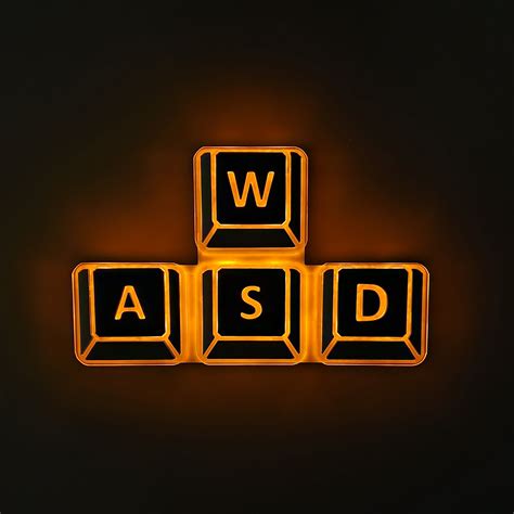 Wasd Keys Edge Lit Led Sign Neon Like Led Arcade Light Up Keyboard Wall Decor Etsy