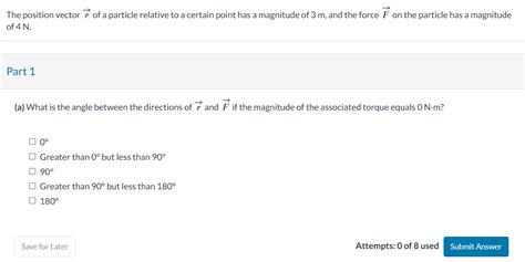 Solved The Position Vector Vec R Of A Particle Relative To Chegg