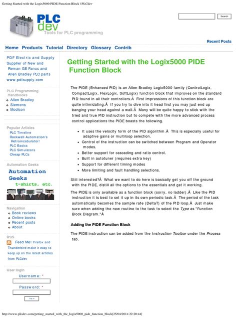 Getting Started With The Logix5000 Pide Function Block Plcdev Pdf