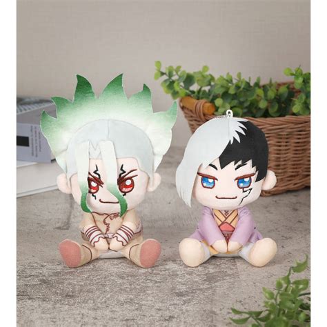 Dr Stone Chokonto Osuwari Plush Mascot Set Ishigami Senku And Asagiri Gen