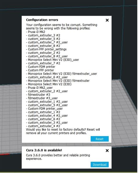 upgraded cura printer settings corrupt · issue 4869 · ultimaker cura