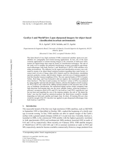 Pdf Geoeye 1 And Worldview 2 Pan Sharpened Imagery For Object Based