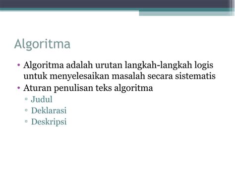 pengertian algoritma pemrograman dan flowchart ppt