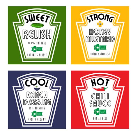 Condiment Labels Canva Edition Mercharts