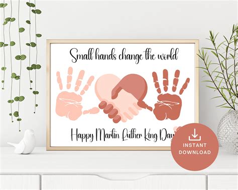 Martin Luther King Day Handprint Craft Mlk Day Handprint Art Bundle
