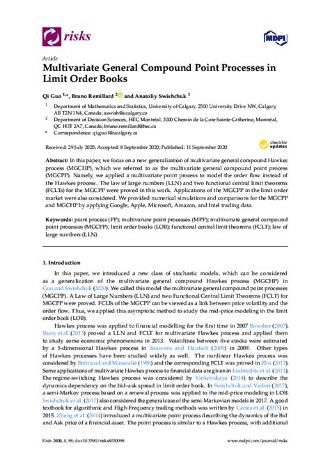 Pdf Multivariate General Compound Point Processes In Limit Order Books