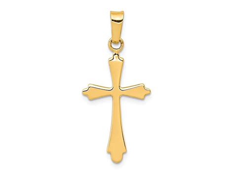 14k Yellow Gold Polished Cross Pendant 12xq2a Jtv