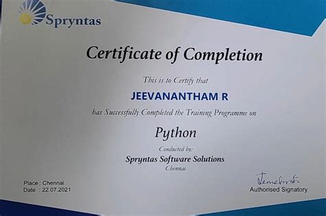 Jeevanantham R On Linkedin Python Certified