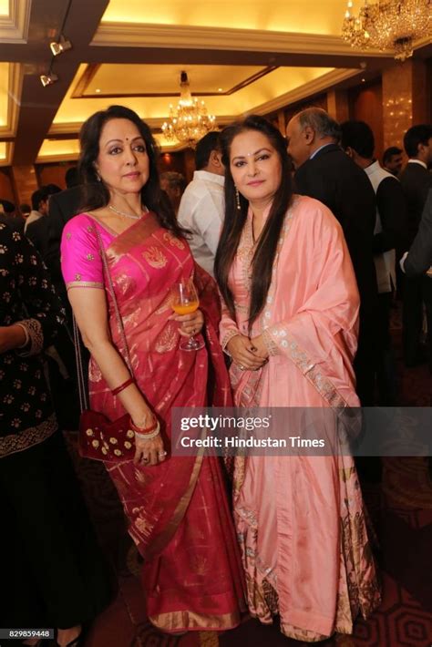 Bollywood Actors Hema Malini And Jaya Prada During A Dinner Party