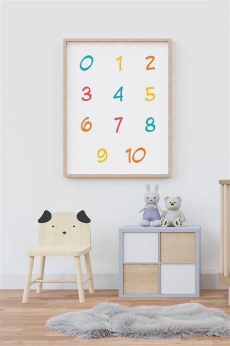 Educational Nursery Poster Numbers Printable Poster 123 Poster