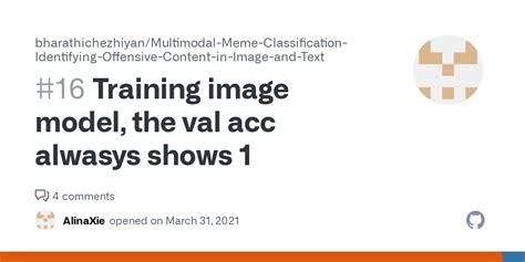 Training Image Model The Val Acc Alwasys Shows 1 · Issue 16